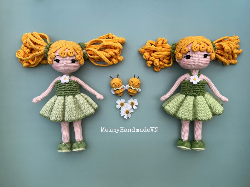 Daisy Crochet Doll Pattern, Bee Doll Crochet, Amigurumi Doll Pattern ...