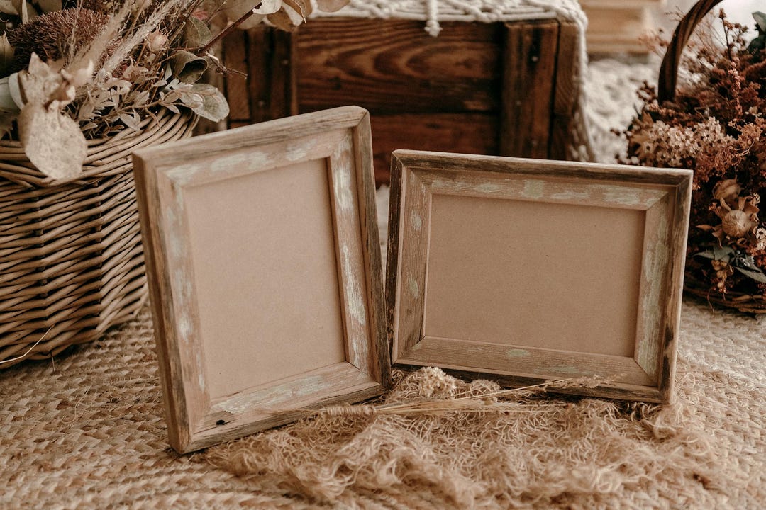 Vintage Look Rustic Picture Frame Set 5x7 Frames - Etsy