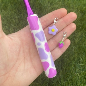 MADE TO ORDER Purple Grape Cow Print Crochet Hook | Custom Crochet ...