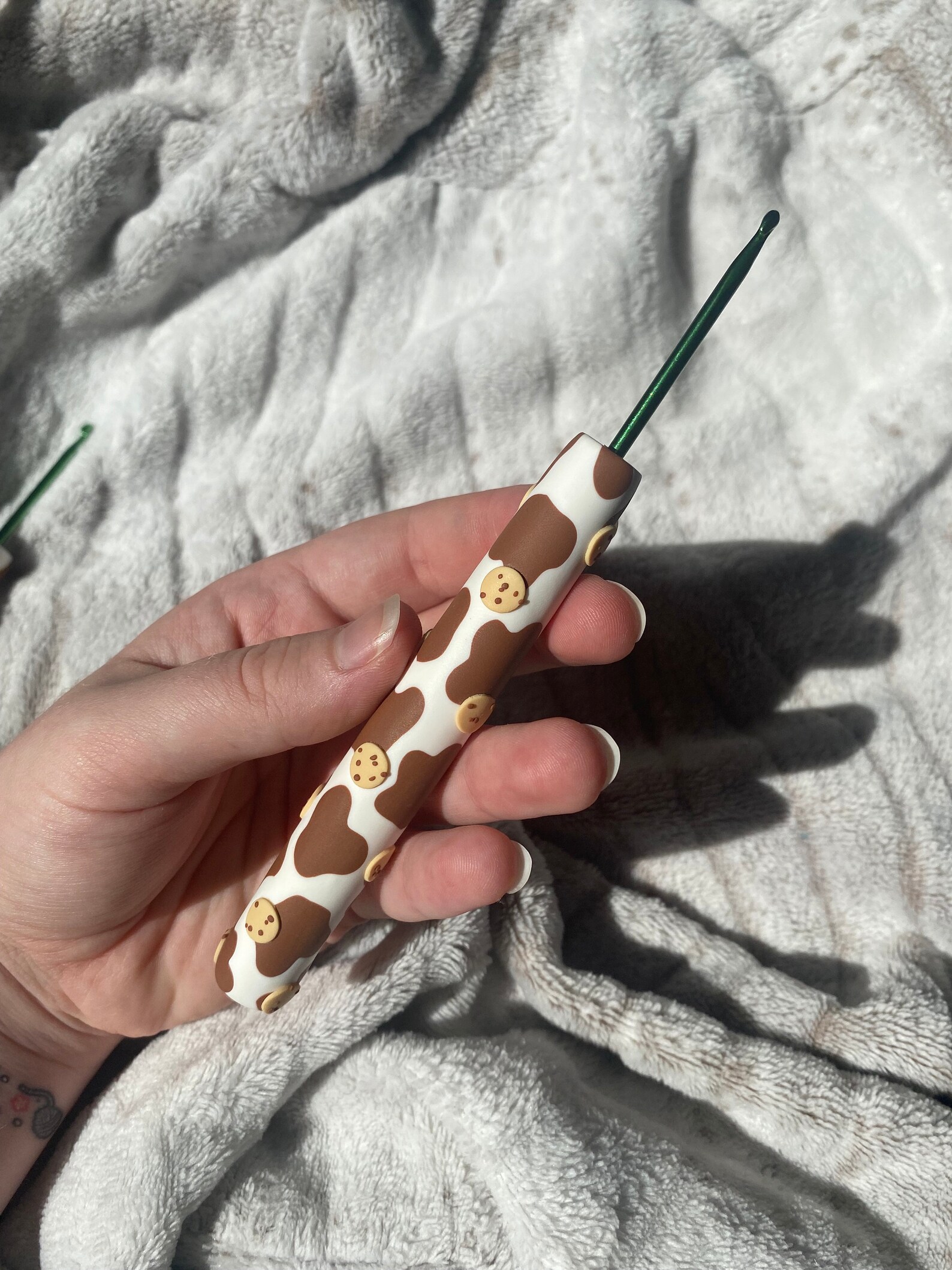 Chocolate Cow Print and Choc Chip Cookies Crochet Hook - Etsy UK