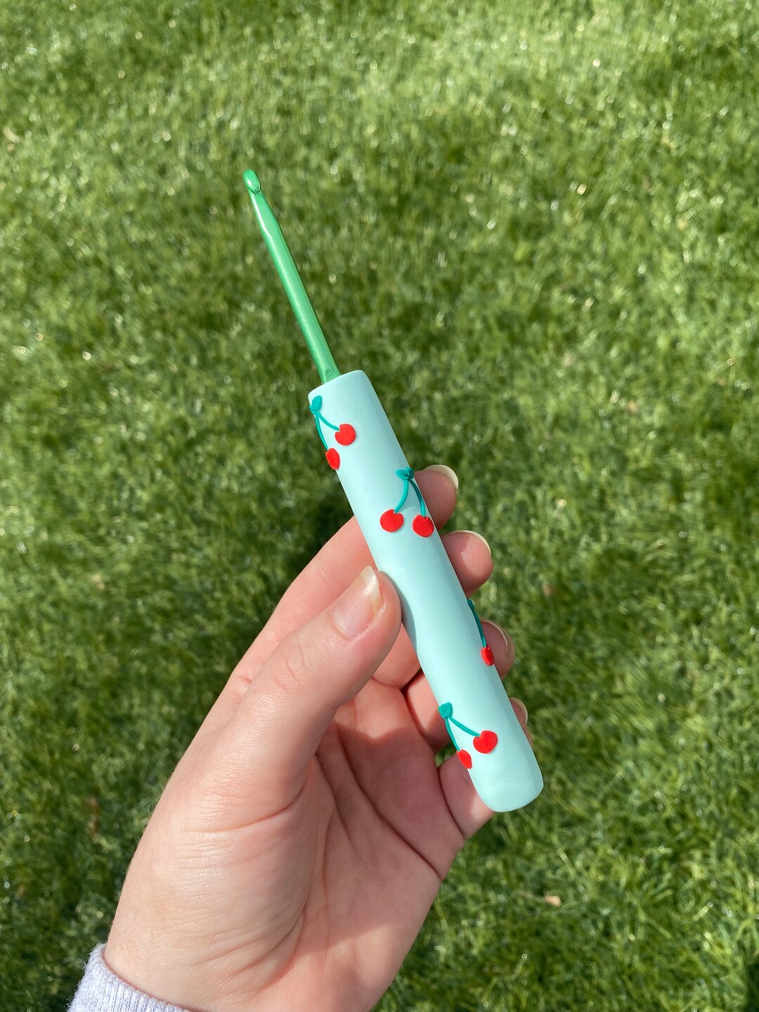 MADE TO ORDER Mint Green Cherry Crochet Hook Custom Crochet Hooks ...