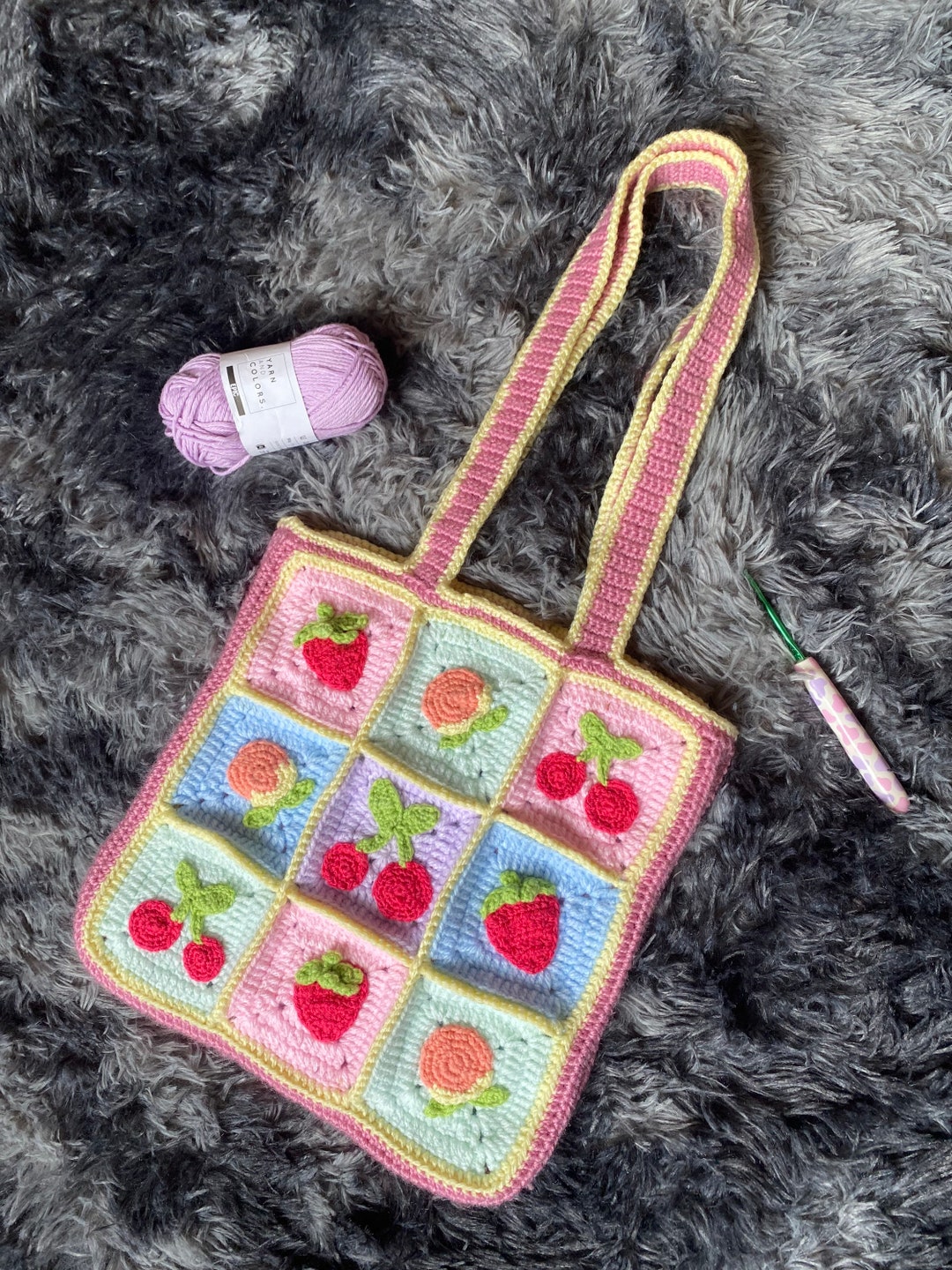 Spring Fruits Tote Bag Crochet Bag Cute Shoulder Bag Crossbody Bag Hot ...