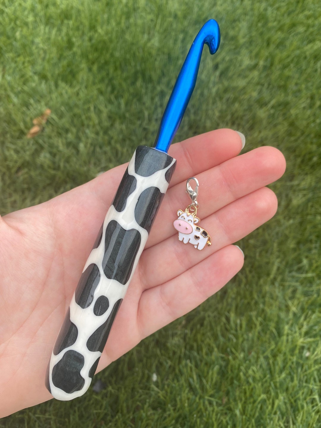 MADE TO ORDER Cow Print Crochet Hook Custom Crochet Hooks Polymer Clay ...