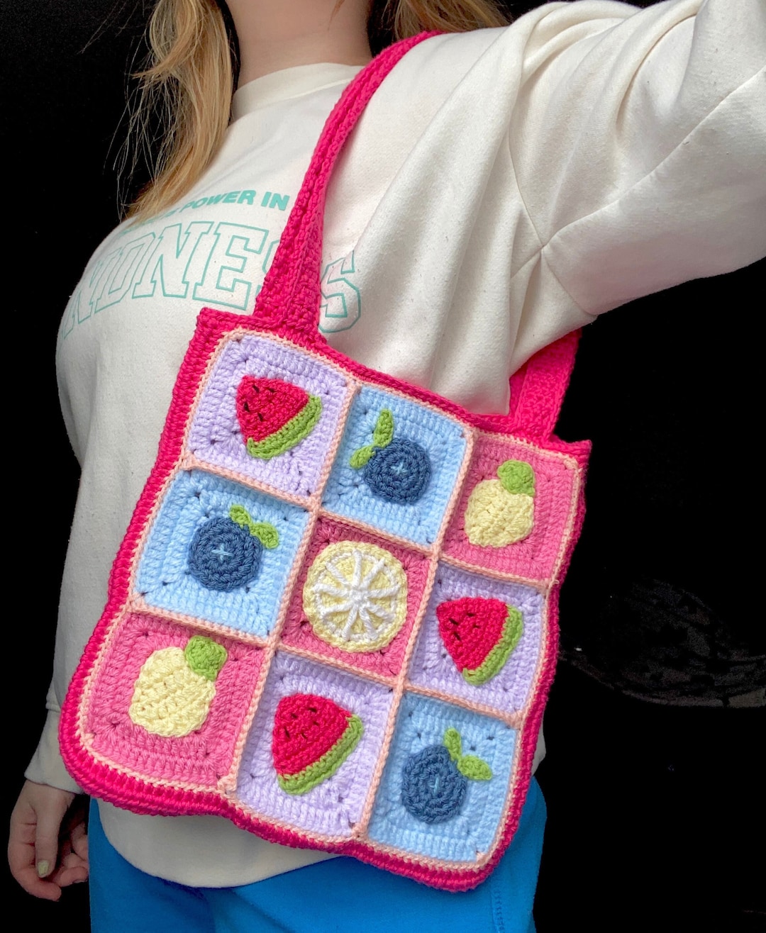 Summer Fruits Tote Bag Crochet Bag Cute Shoulder Bag Crossbody Bag Hot ...