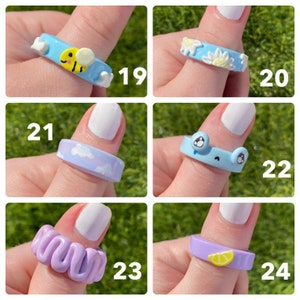 Handmade Polymer Clay Ring Clay Rings Cute Ring Polymer Clay Chunky ...