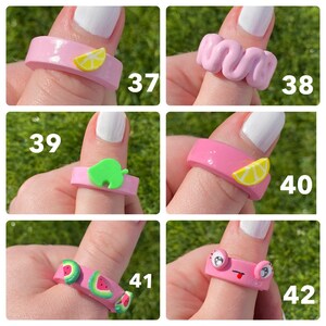 Handmade Polymer Clay Ring Clay Rings Cute Ring Polymer Clay Chunky ...
