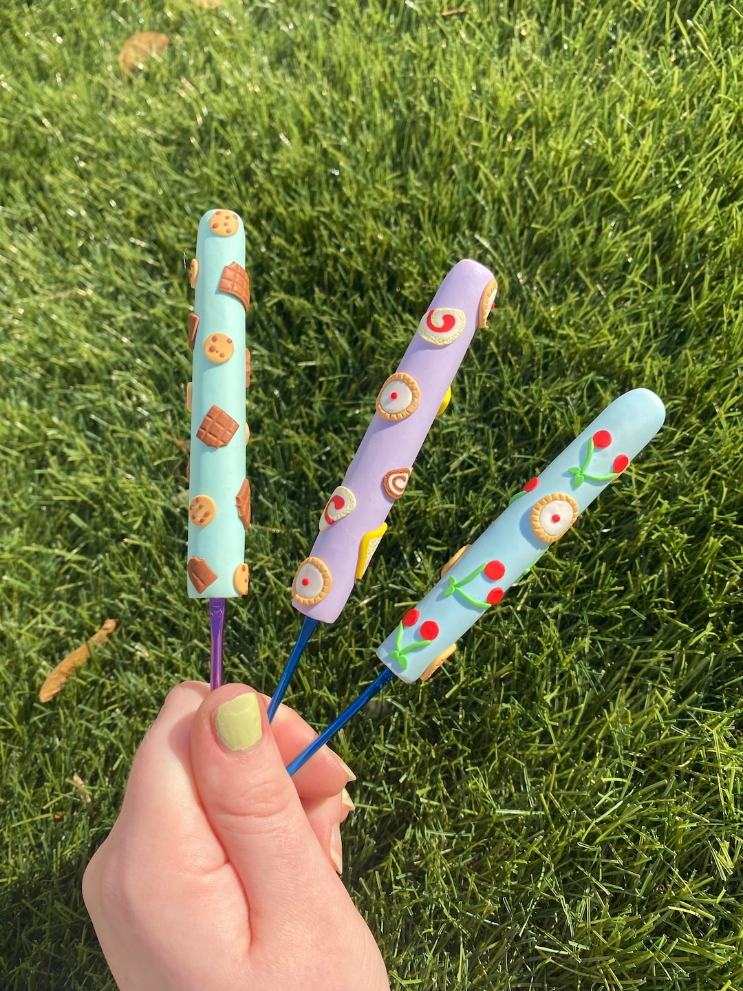 Cake Crochet Hook Set | Cute Ergonomic Custom Polymer Clay Crochet ...