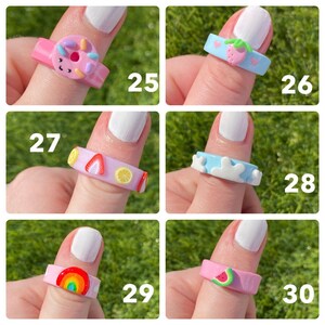 Handmade Polymer Clay Ring Clay Rings Cute Ring Polymer Clay Chunky ...