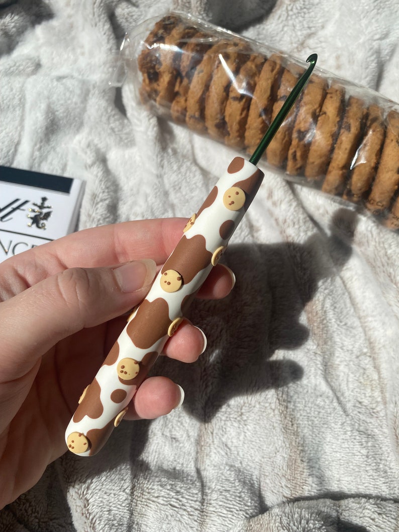 Chocolate Cow Print and Choc Chip Cookies Crochet Hook - Etsy