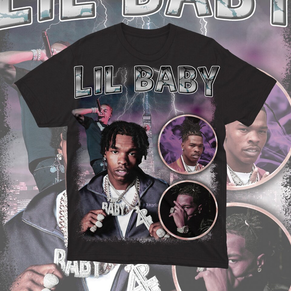 Lil Baby Bootleg Shirt Png, 90s Style Rap Tee, Printable Shirt Design ...