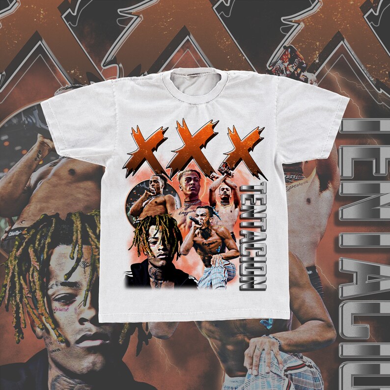 Xxxtentacion Vintage Tee, Bootleg Design Png, 90s Rap T Shirt ...
