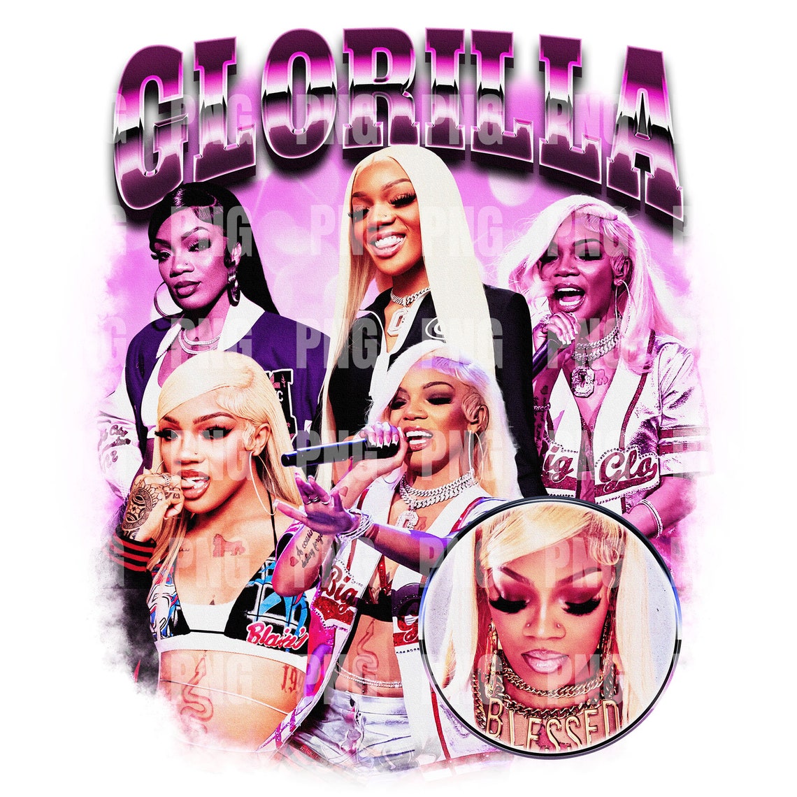 Glorilla Vintage Tee, Bootleg Shirt Png, 90s Rap T-shirt Png, Printable ...