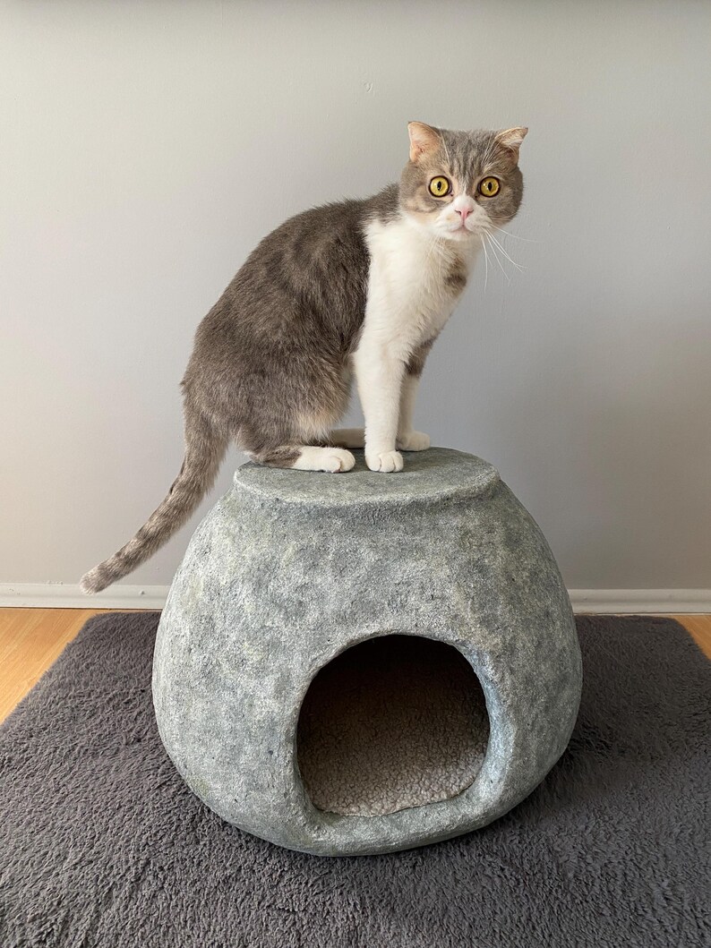 Handmade Pet Cave With Firelight Glow | Luxurious Faux Stone Nest - Etsy