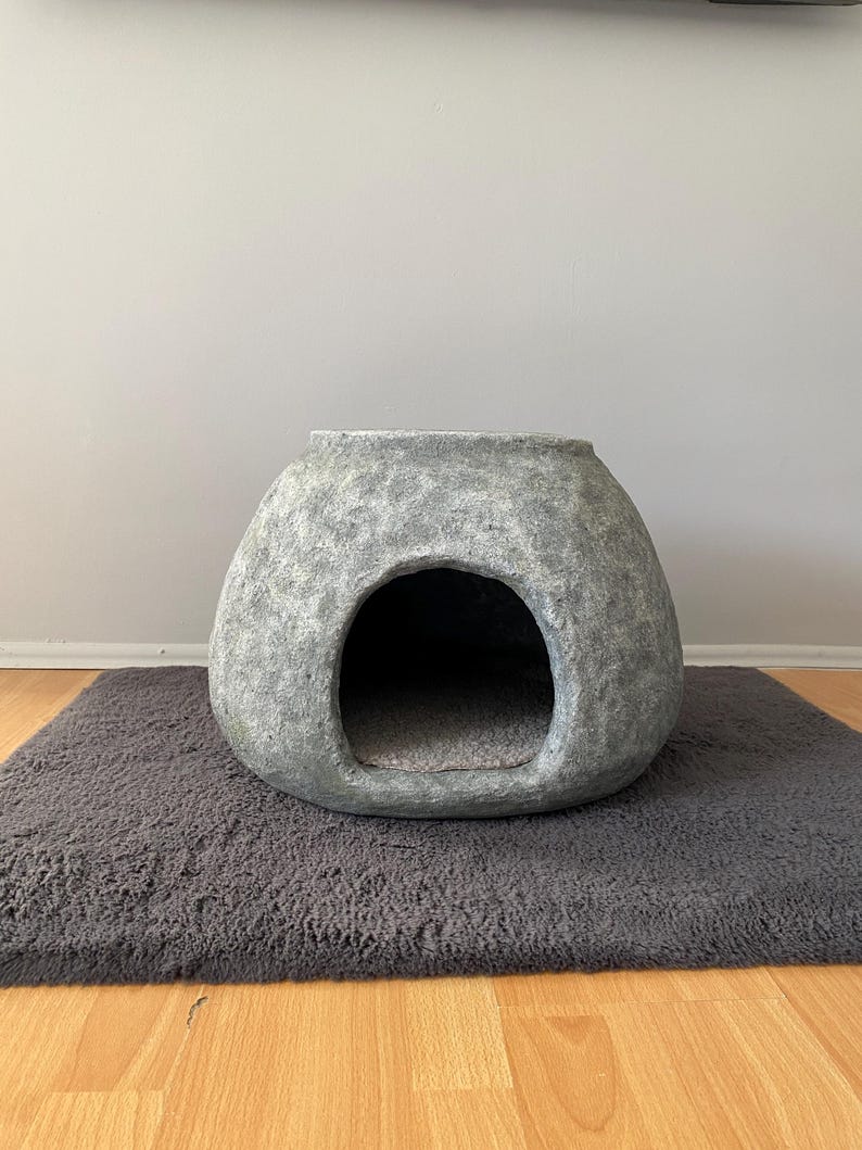 Handmade Pet Cave With Firelight Glow | Luxurious Faux Stone Nest - Etsy