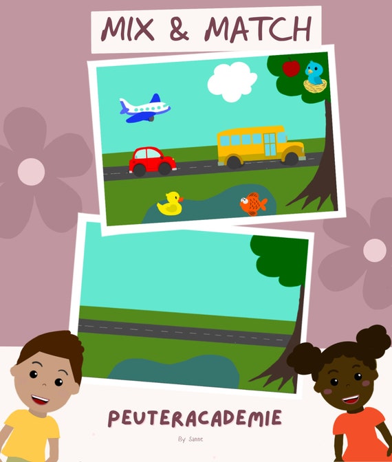 Mix & Match Game Language Development Toddler EN - Etsy España