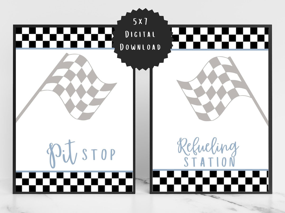 Pit Stop Table Sign, Refueling Station Sign, Race Car Decorations, Food ...
