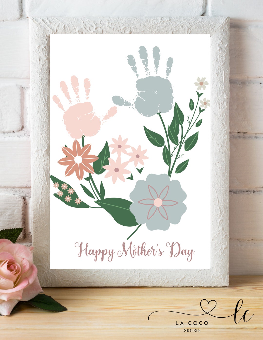 Happy Mothers Day Handprint Craft Art / Flower Bunch / Mom / Kids Baby ...