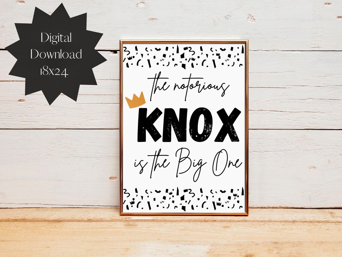 The Notorious One Birthday Sign, Notorious, Customizable Digital ...