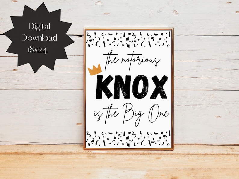 The Notorious One Birthday Sign, Notorious, Customizable Digital ...