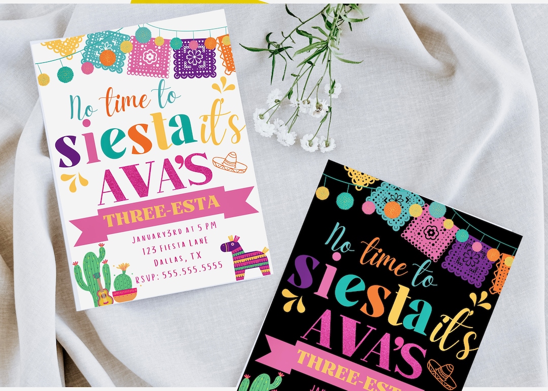 Fiesta Birthday Invitation | Spanish Birthday Invitation | Taco ...