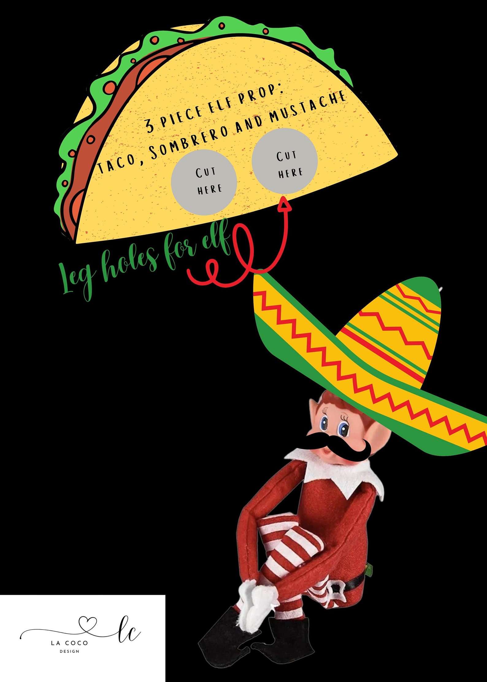 Printable Taco Elf Props, Easy DIY Elf Magic, Fiesta Elf, Kids Elf ...