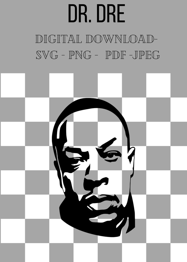 Dr. Dre Silhouette/ Stencil SVG JPEG PDF Face Cut Out Hip - Etsy