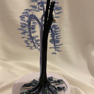 Blue and Black Metal Wire Tree Sculpture. - Etsy