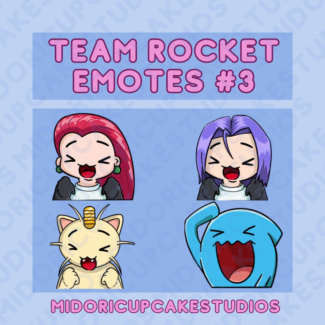 Team Rocker Emotes Jessie James Meowth Wobbaffet Twitch Discord Pokemon ...