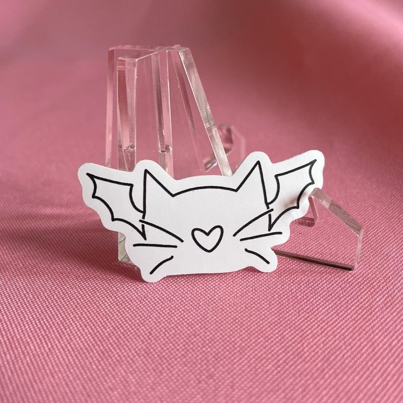 The Bat and the Cat Doodle Sticker | Aesthetic - Etsy