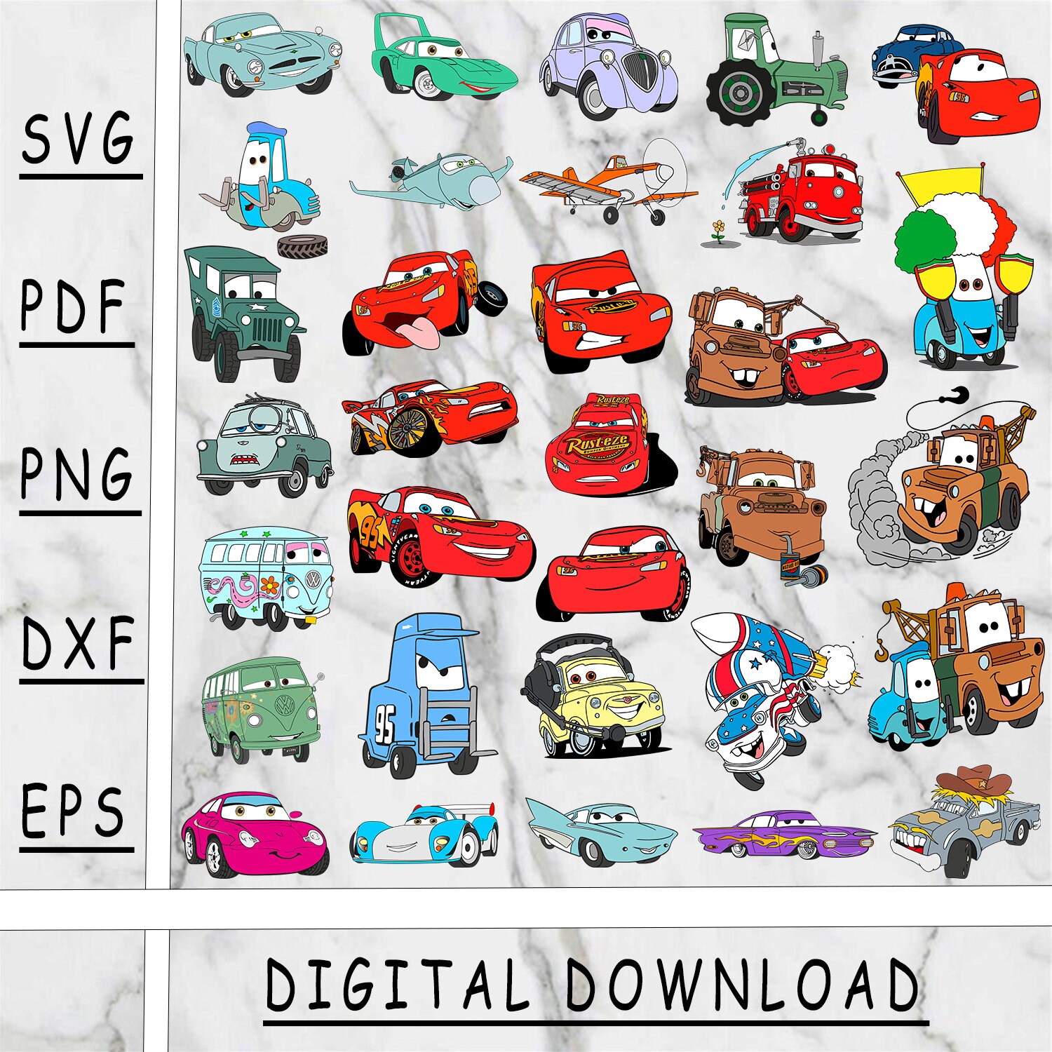 Cars SVG Bundle, Cars PNG, Cars DXF, Cars Silhouette, Digital Product ...