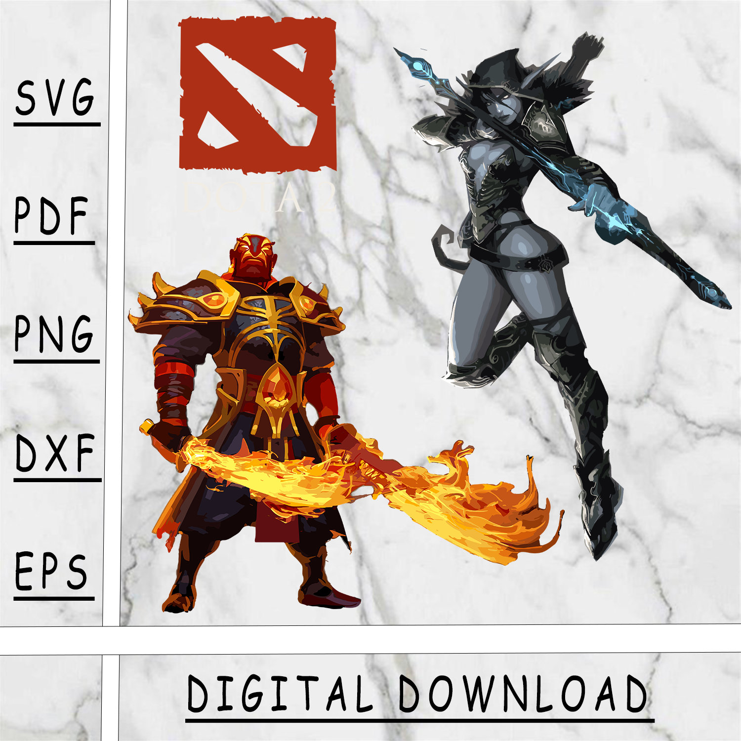 Drow Ranger and Ember Spirit Svg, Drow Ranger and Ember Spirit PNG ...