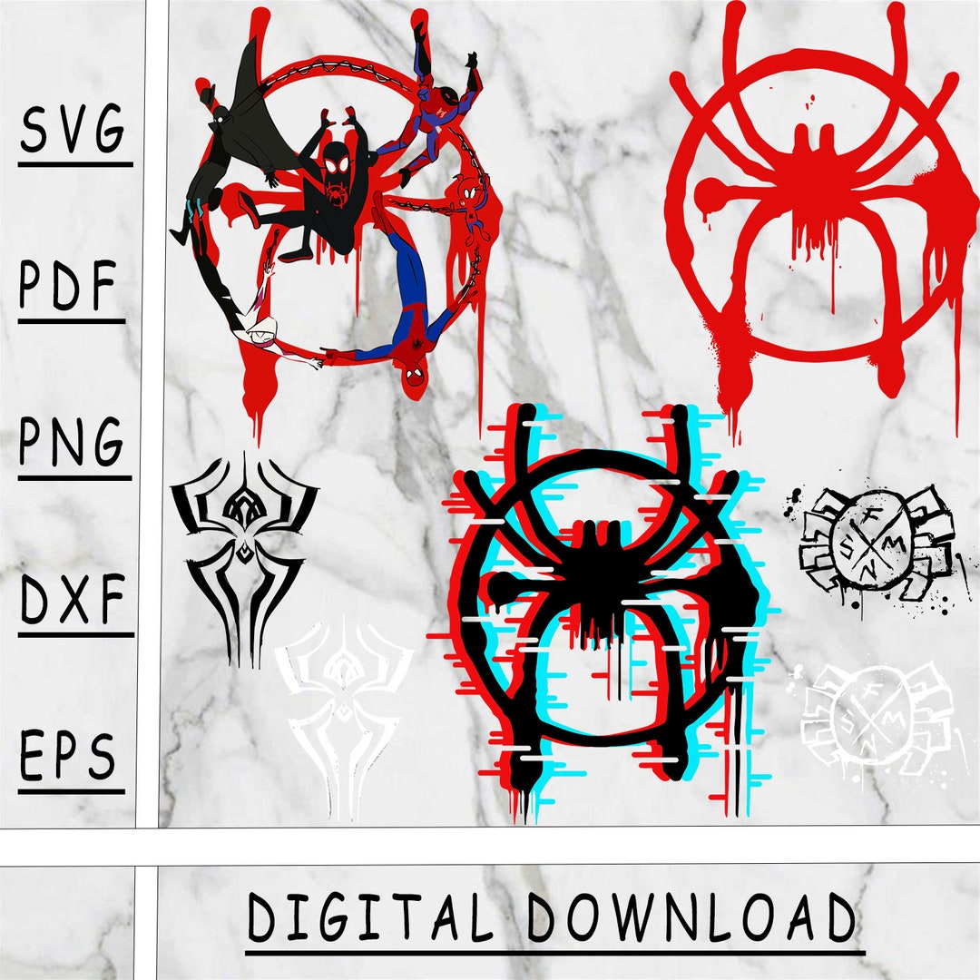 Spider SVG Bundle #1, Spider PNG, Spider DXF, Spider Pdf, Instant ...