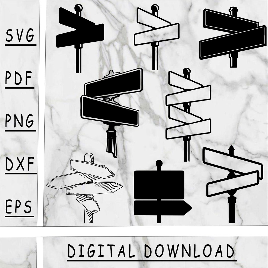 Street Sign Bundle SVG, Street Sign PNG, Street Sign DXF, Street Sign ...