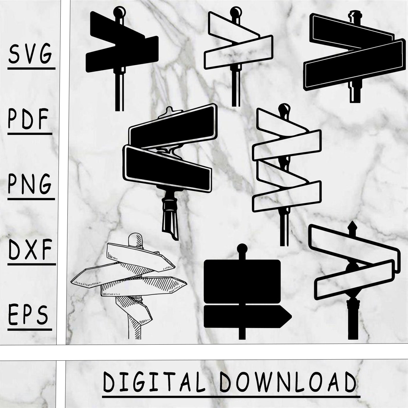 Street Sign Bundle SVG, Street Sign PNG, Street Sign DXF, Street Sign ...