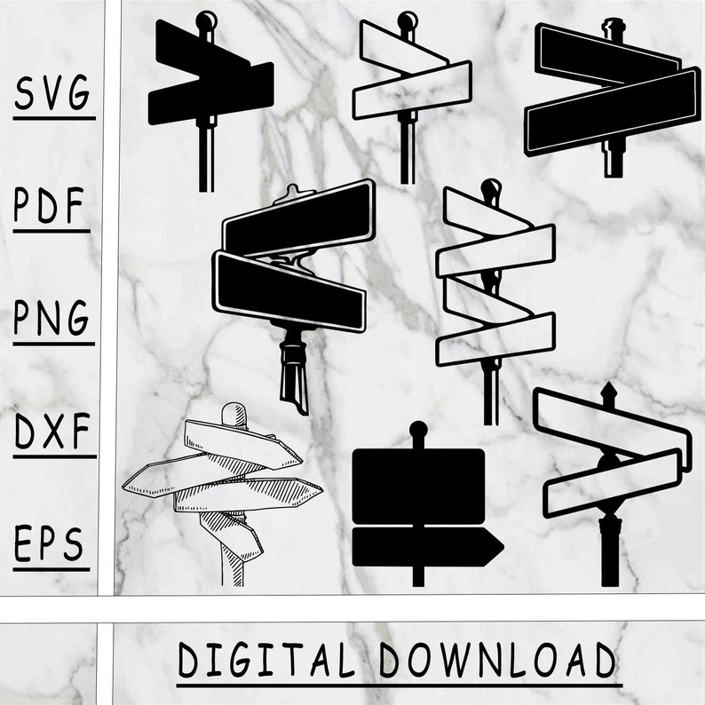 Street Sign Bundle SVG, Street Sign PNG, Street Sign DXF, Street Sign ...