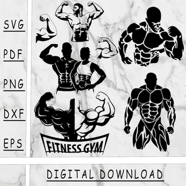 Muscle Man Svg - Etsy