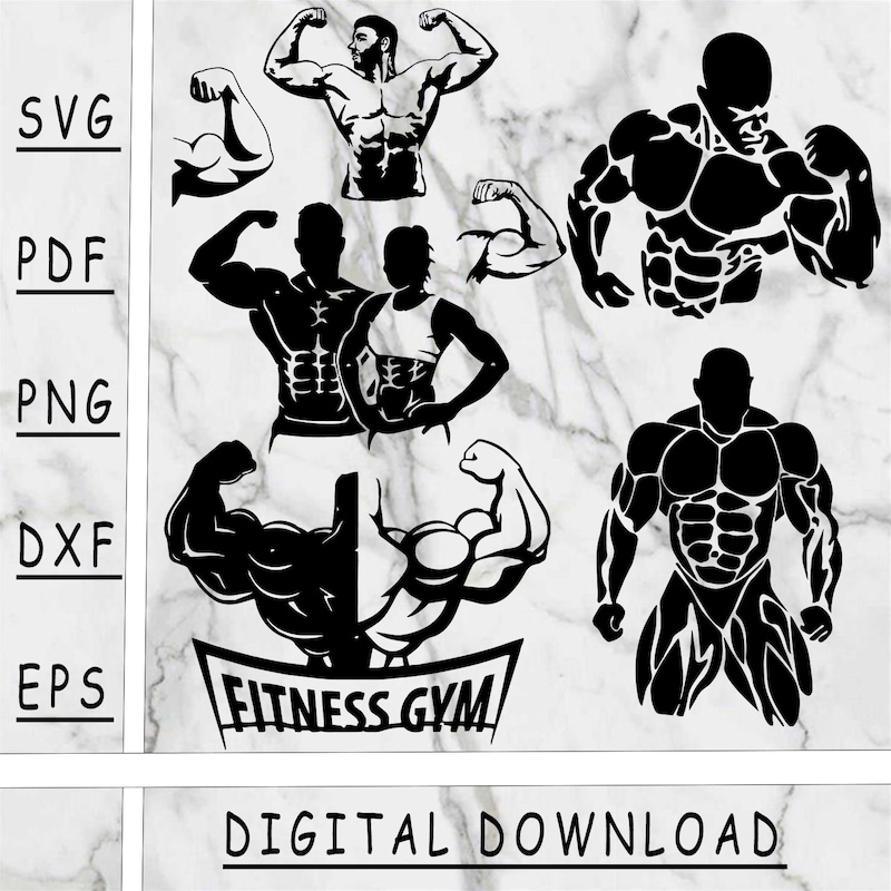 Muscle Man Png - Etsy