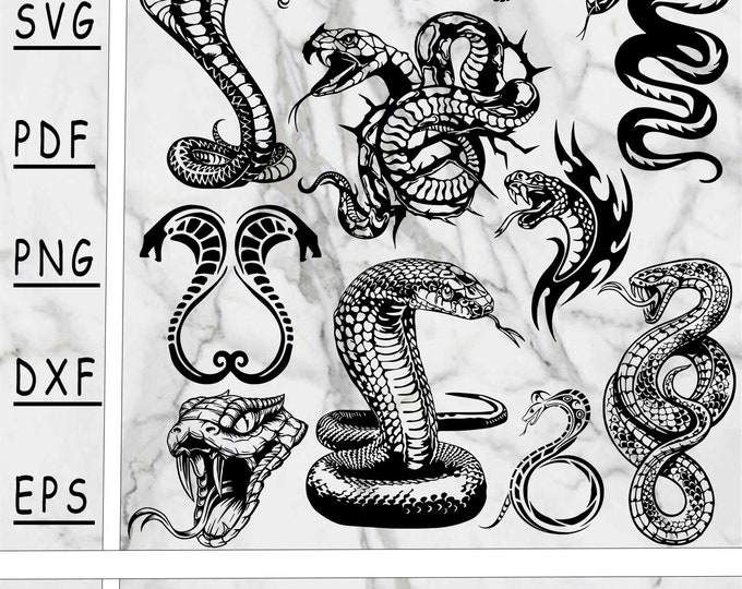 Snake SVG Bundle: Silhouette Vector Cut Files (digital Download) - Etsy