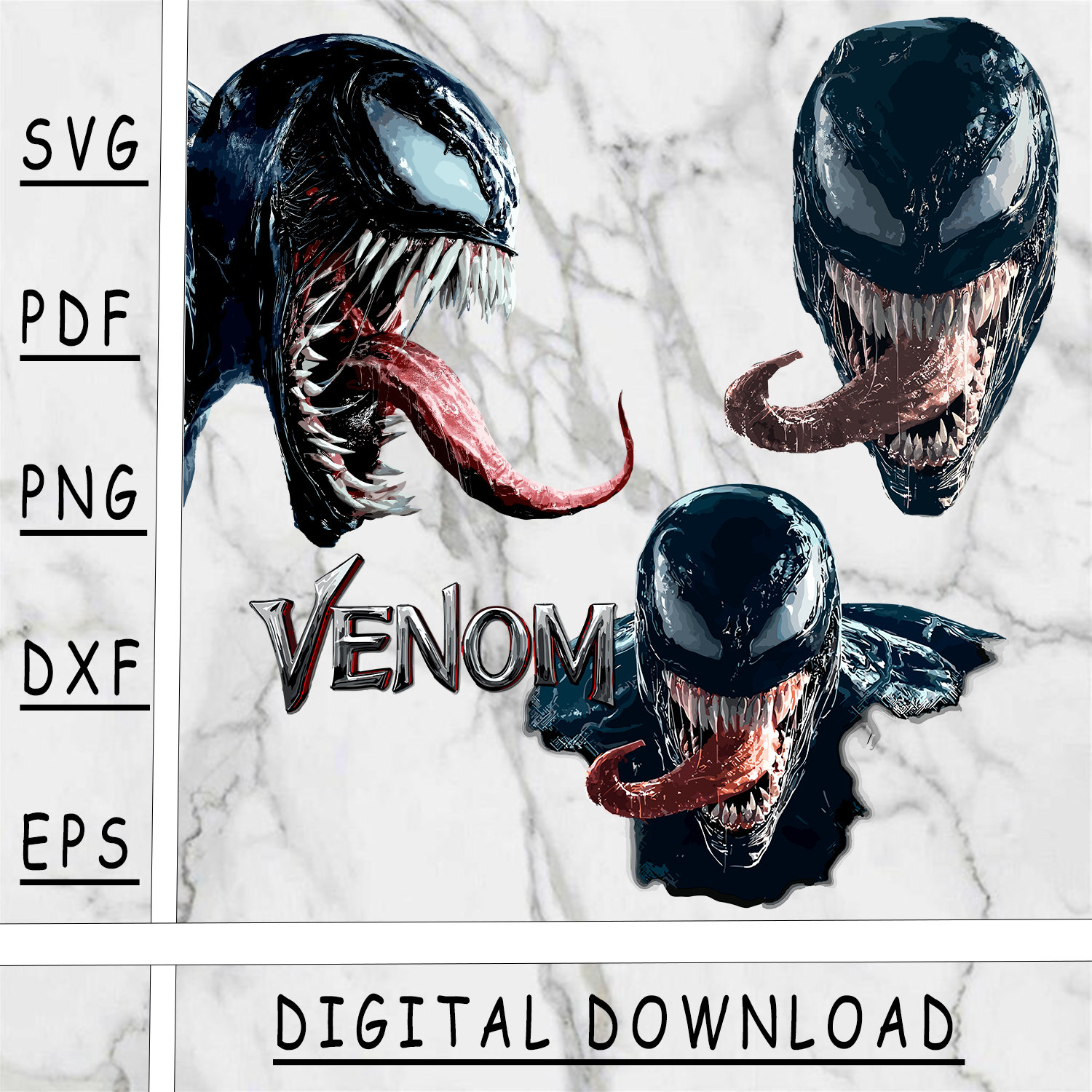 Venom Head SVG, Venom Head PNG, Venom Head DXF, Venom Head Pdf, Venom ...