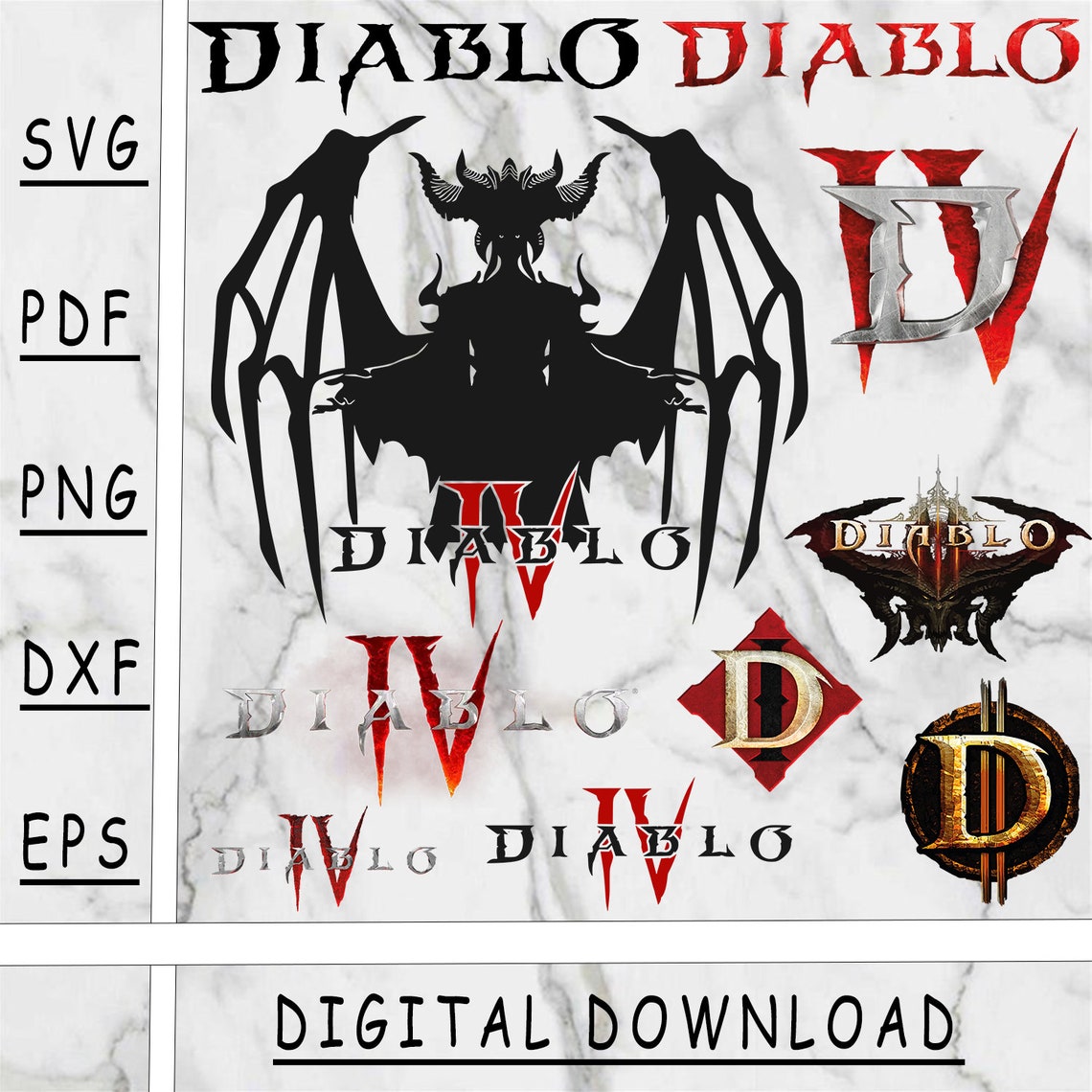 Diablo SVG Diablo PNG Diablo PDF Digital Product Instant - Etsy Canada
