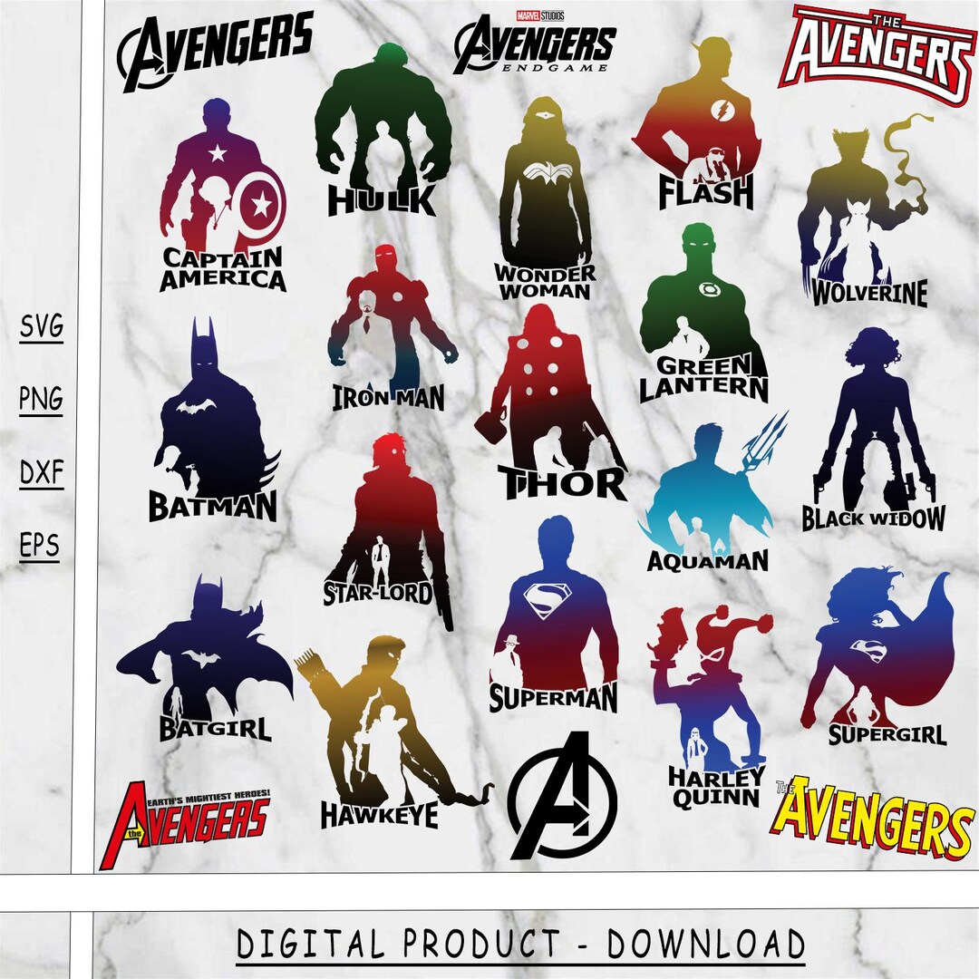 Superhero SVG Bundle, Superhero PNG, Superhero DXF, Superhero Eps ...
