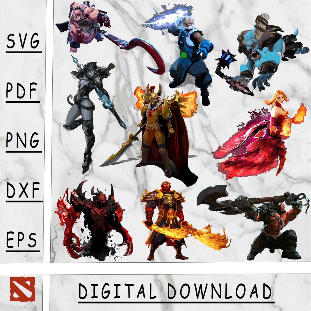 Dota2 Svg, Dota2 PNG, Dota 2 Heroes Dxf, Dota 2 Heroes Pdf,instant ...