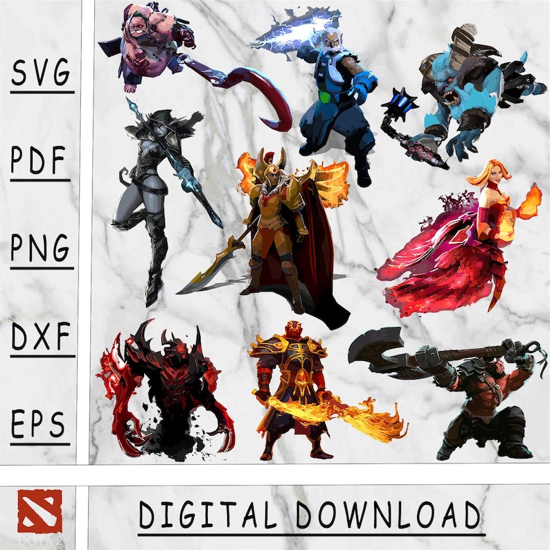 Dota2 Svg, Dota2 PNG, Dota 2 Heroes Dxf, Dota 2 Heroes Pdf,instant Download,digital Product ...