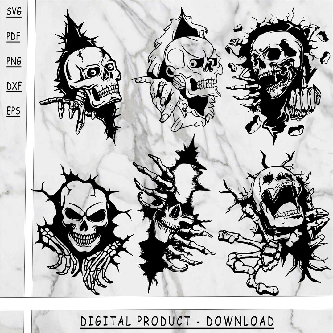 Skull in the Wall Bundle SVG, Skull in the Wall PNG, Skull in the Wall ...