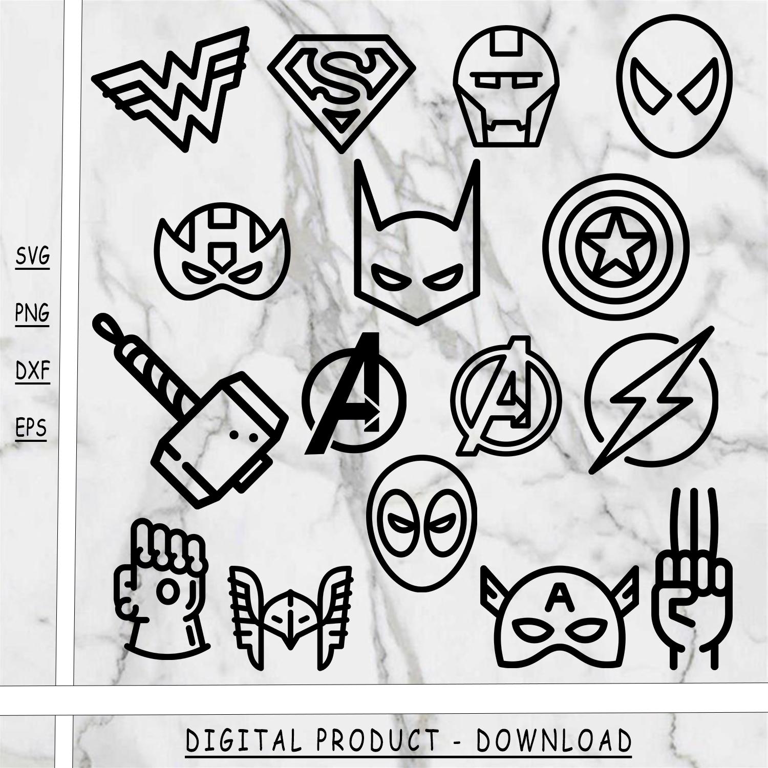 Superhero SVG Bundle, Superhero PNG, Superhero DXF, Superhero Eps ...