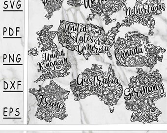 Country Mandala SVG, Country Mandala PNG, Country Mandala DXF, Country ...