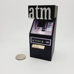 Miniature ATM Machine Action Figure Prop Miniature Store Accessory 1:10 ...