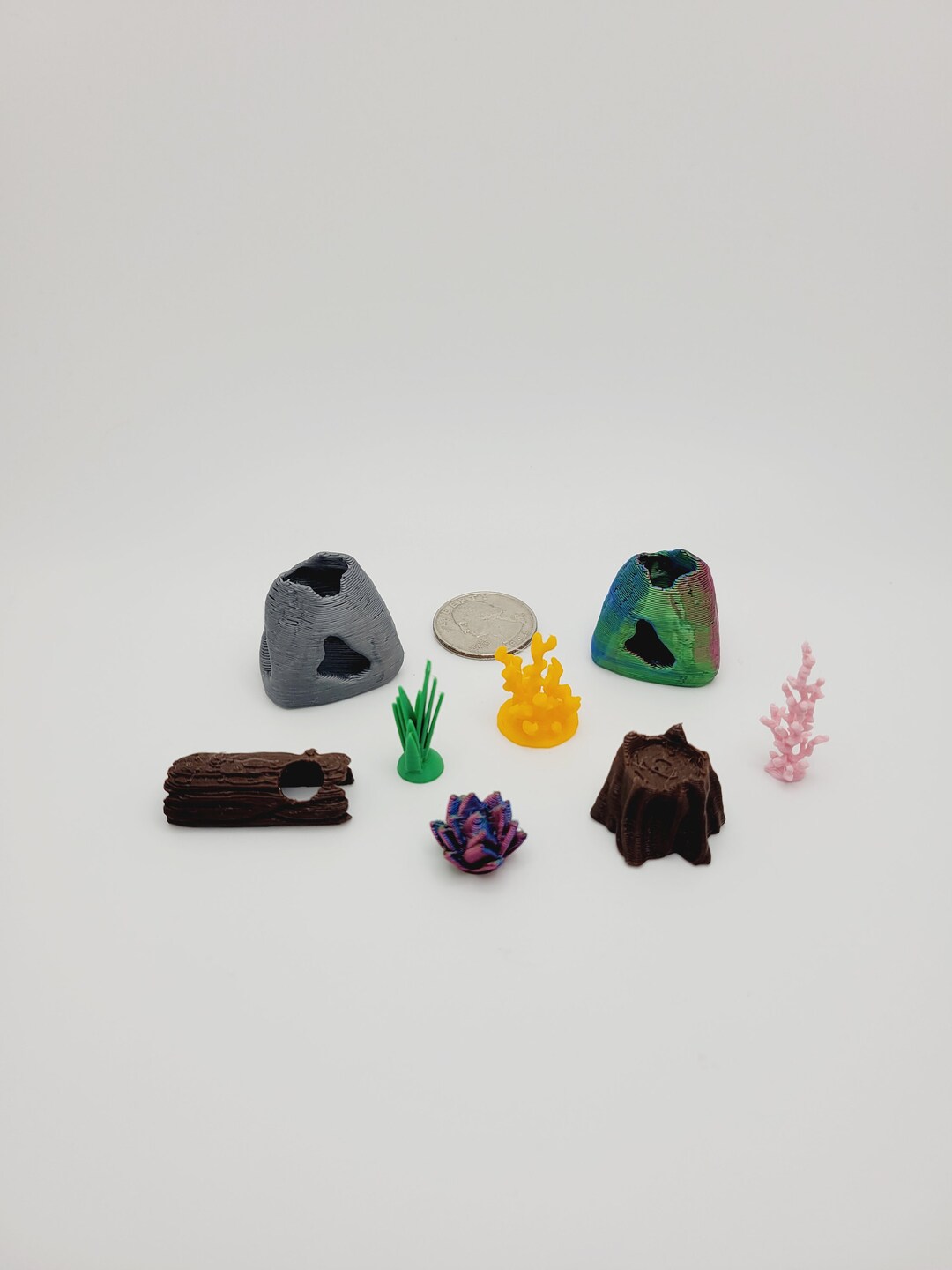 Miniature Aquarium Rocks and Plants/tiny Fish Tank Supplies/miniverse ...