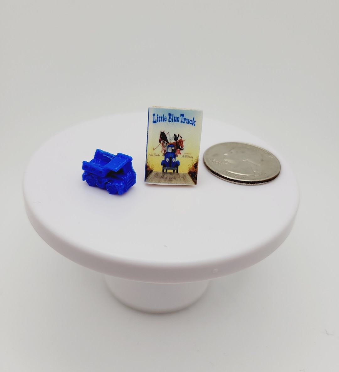 Dollhouse Miniature Blue Truck Toy With Book 1:12 Scale - Etsy