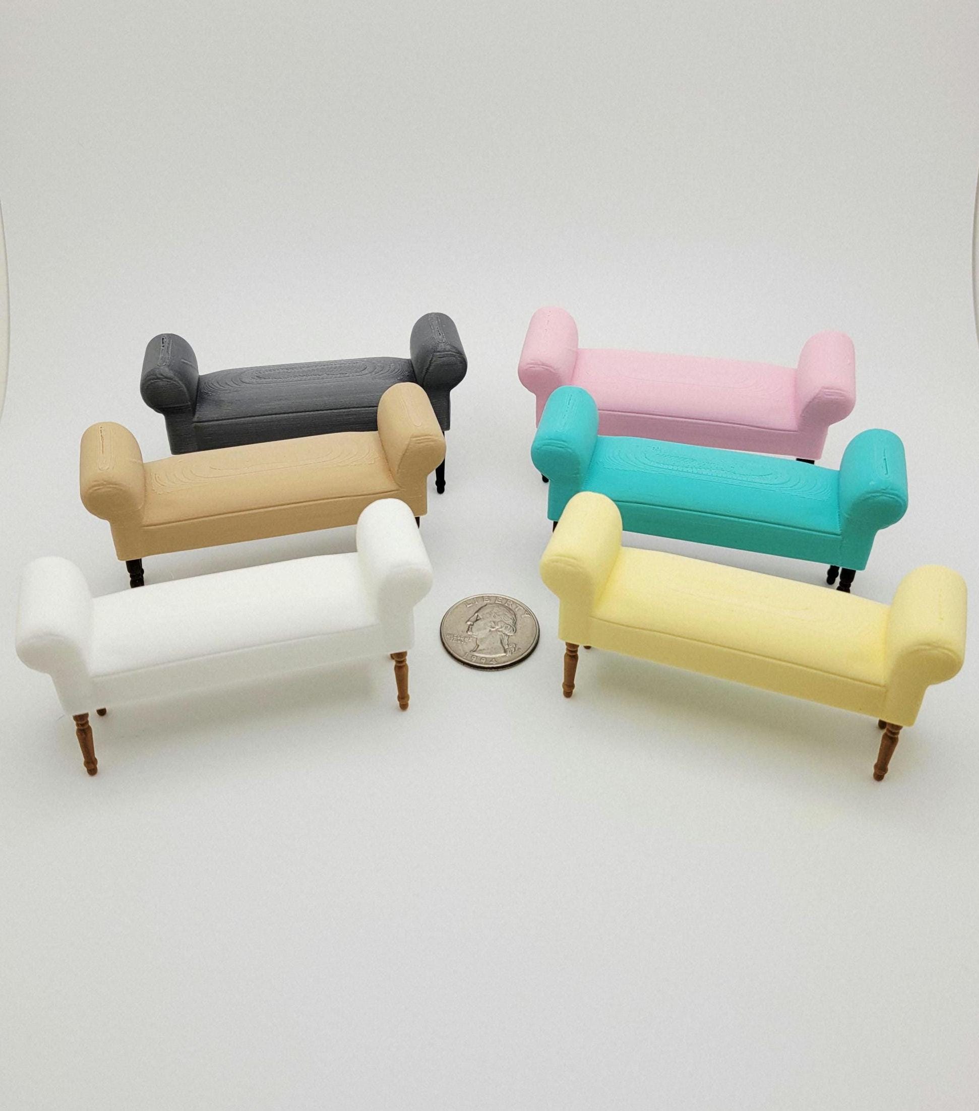 1:12 Miniature Sofa-style Bench Stool Dollhouse Furniture, Dioramas ...